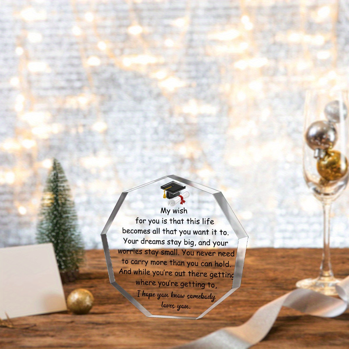 Clear Acrylic Graduation Ornament: My For You - Life Becomes Your Dream ...