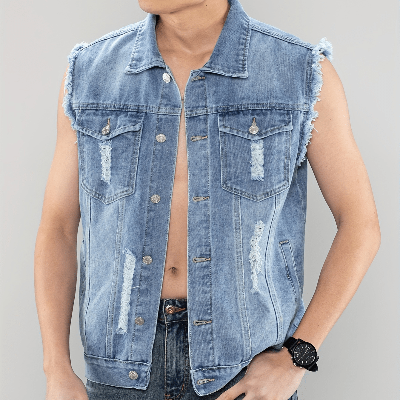 Men's Casual Denim Suit Set Lapel Collar Skinny - Temu United Kingdom