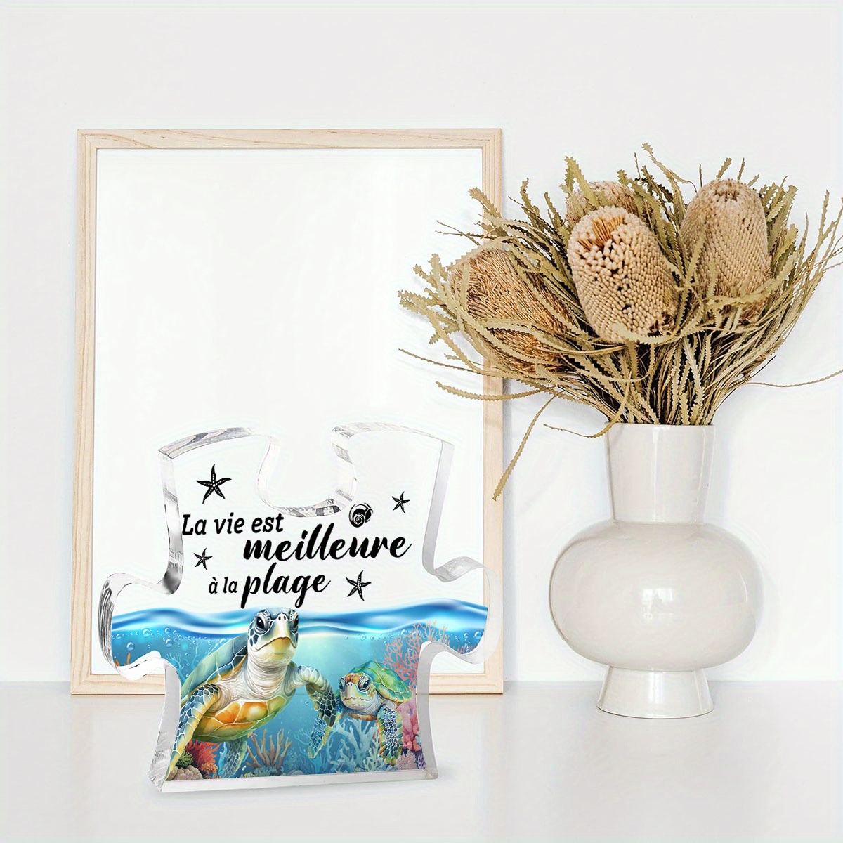 Blue Sea Creatures Acrylic Desktop Decoration Perfect - Temu Australia