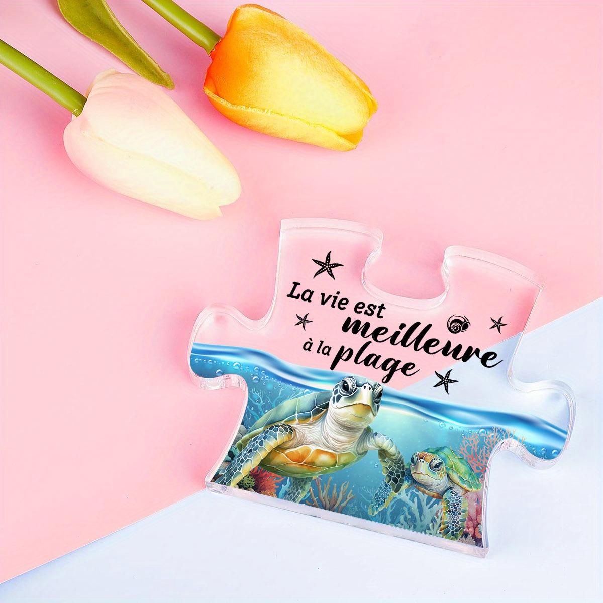 Blue Sea Creatures Acrylic Desktop Decoration Perfect - Temu Australia