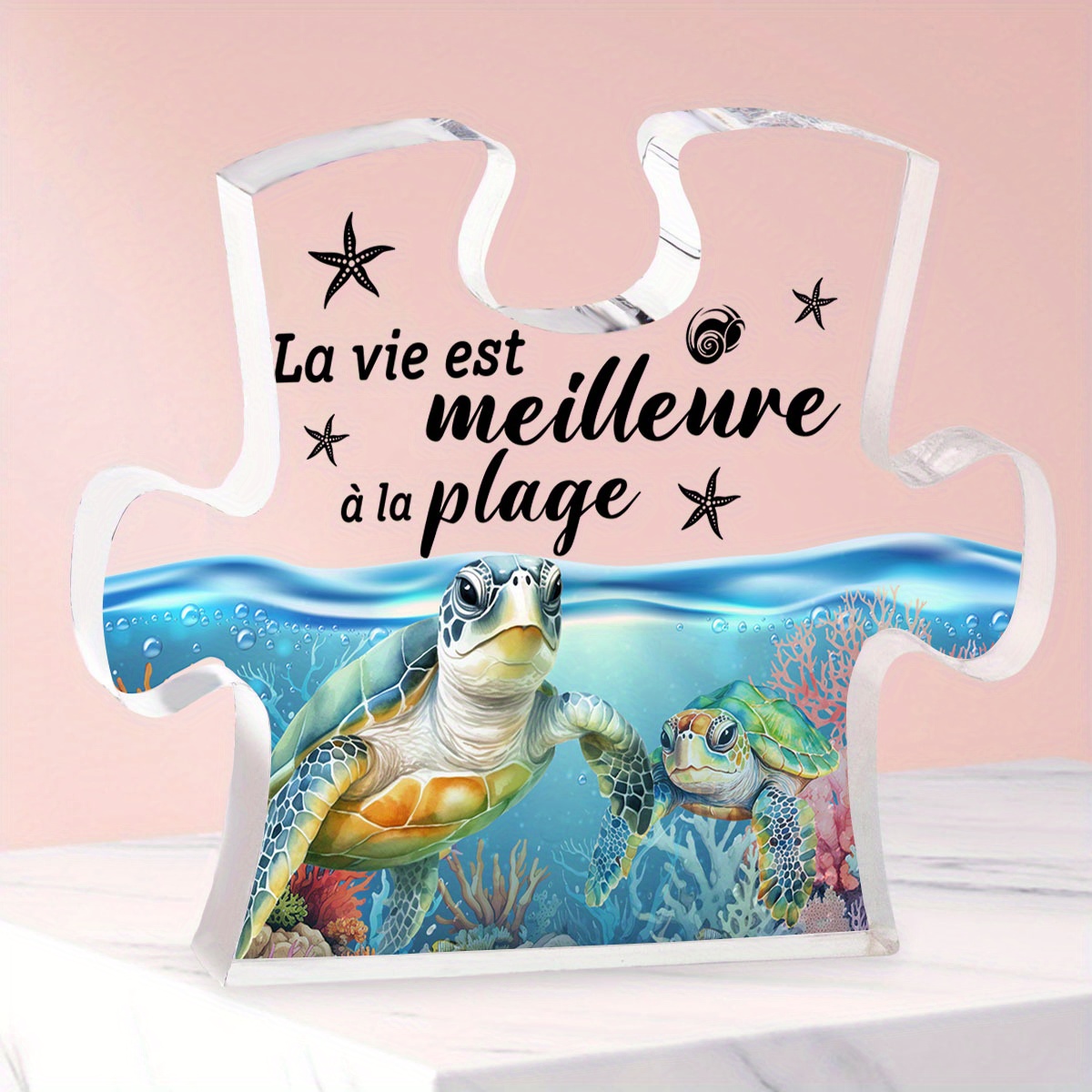 Blue Sea Creatures Acrylic Desktop Decoration Perfect - Temu New Zealand