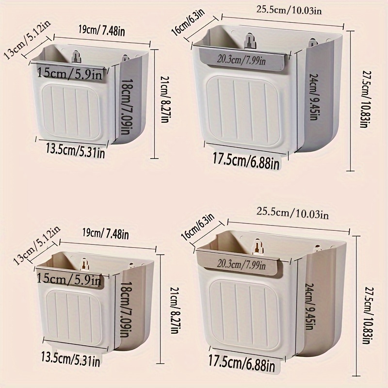 Foldable Kitchen Trash Wall Mounted Rectangle Plastic Waste - Temu ...