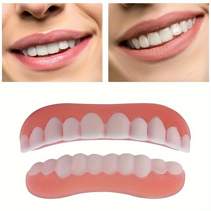 Resin Veneers Teeth Cosmetic, Instant False Teeth Cover, Top And Bottom ...