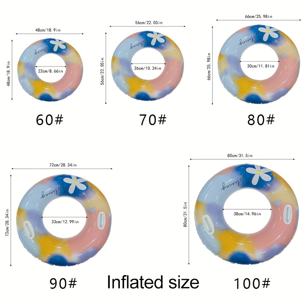 Watercolor Flower Pool Float Durable Pvc Ideal Adults - Temu United Kingdom