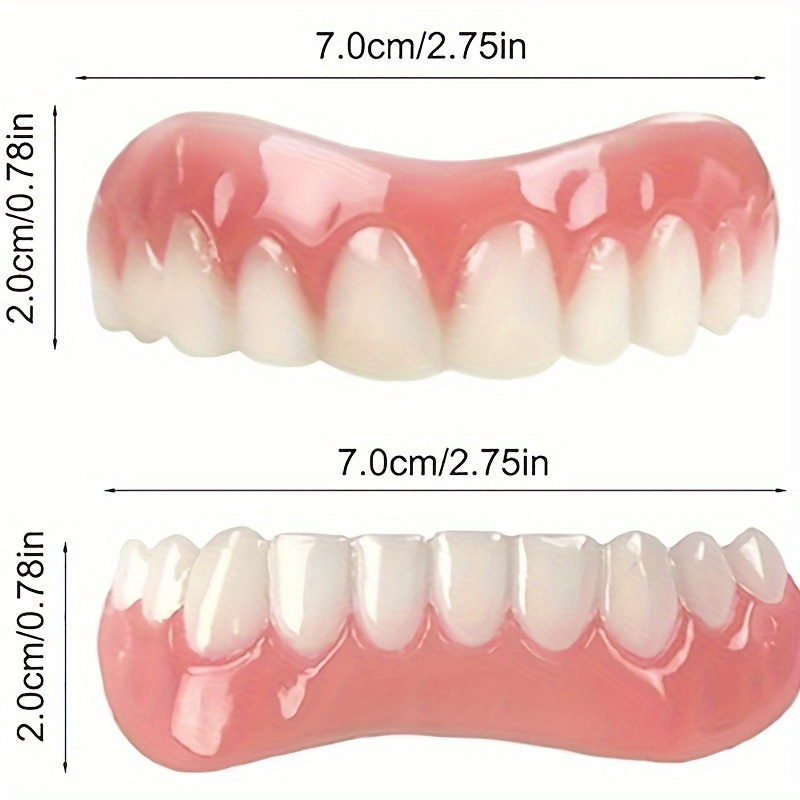 Resin Veneers Teeth Cosmetic, Instant False Teeth Cover, Top And Bottom ...