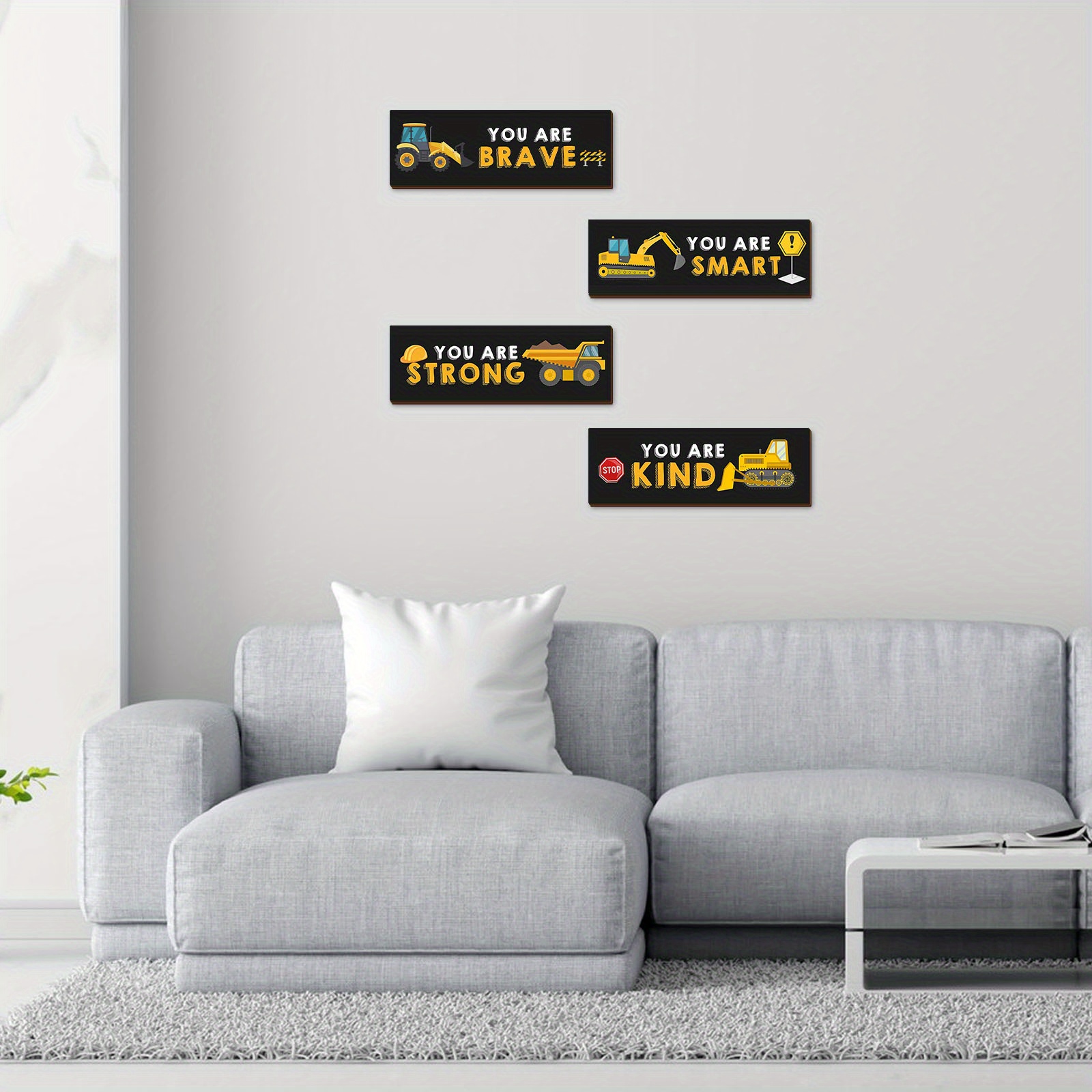 Construction Theme Motivational Wall Art Plaques – Wooden - Temu United ...