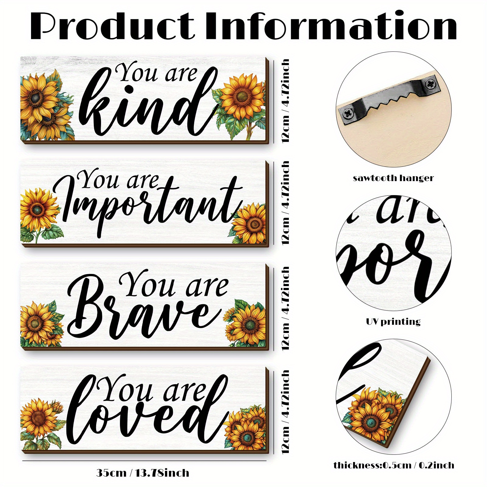 Sunflower Inspirational Wall Art Set ' - Temu