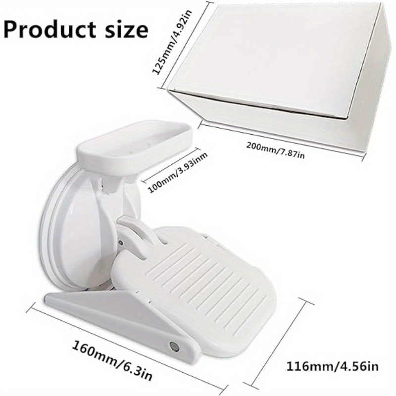 Wall-mounted Folding Shower Foot Rest, Non-slip Plastic Bathroom Step ...