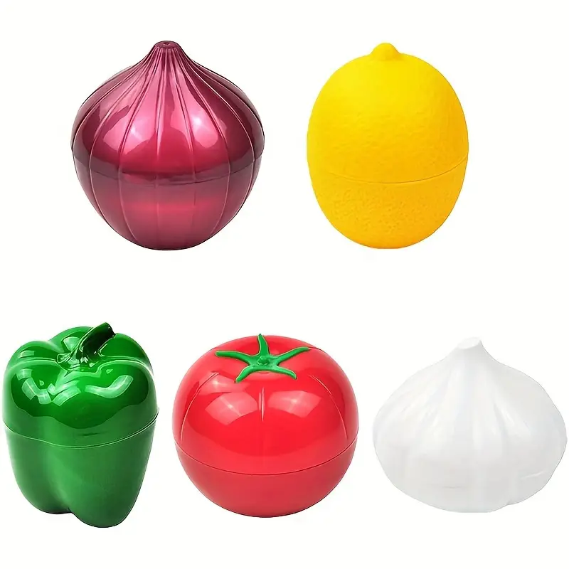 持続可能なシリコン製食品保存容器 野菜 果物 レモン 玉ねぎ トマト ピーマン&ニンニク用の再利用可能な鮮度保持器 キッ Temu Japan