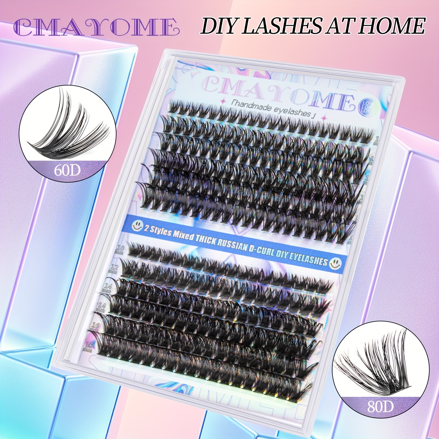 Madeye Luxe Diy Cluster Lashes Kit - 280 Pcs Fluffy & Thick Volume, D ...