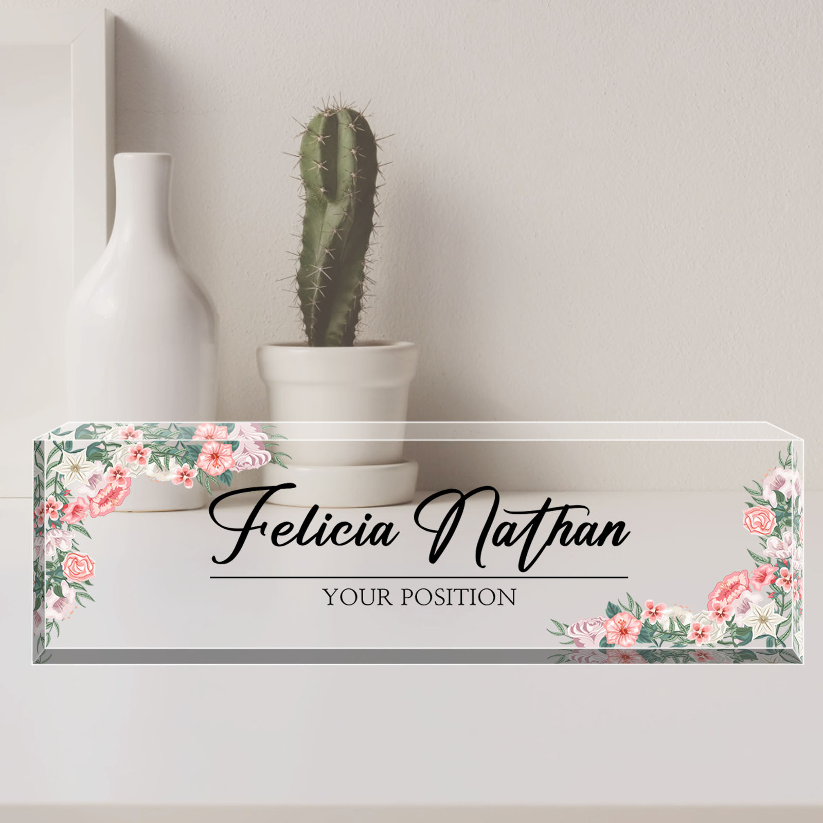 acrylic desk name plate sold on Temu United States