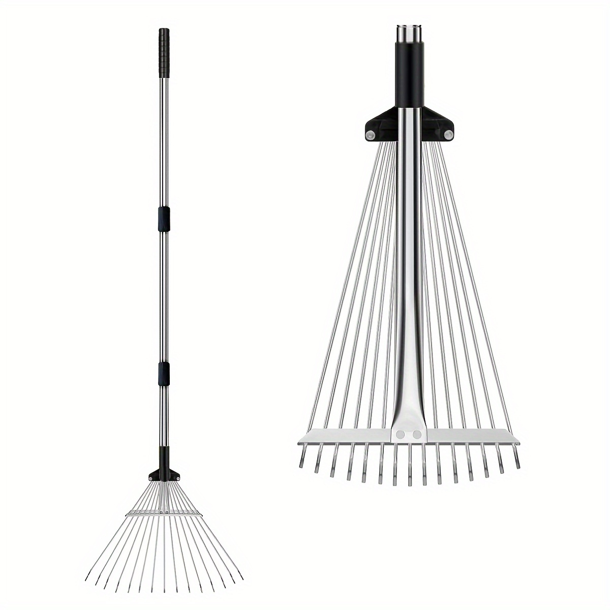 Adjustable Garden Leaf Rake Extendable Head Foldable Metal - Temu Malaysia