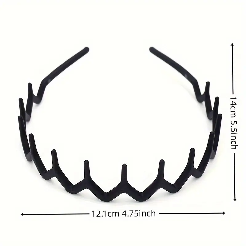 2개 세트의 패션 솔리드 컬러 미끄러지지 않는 이빨 모양의 헤드밴드 우아하고 미니멀한 플라스틱 헤어밴드 스포 Temu
