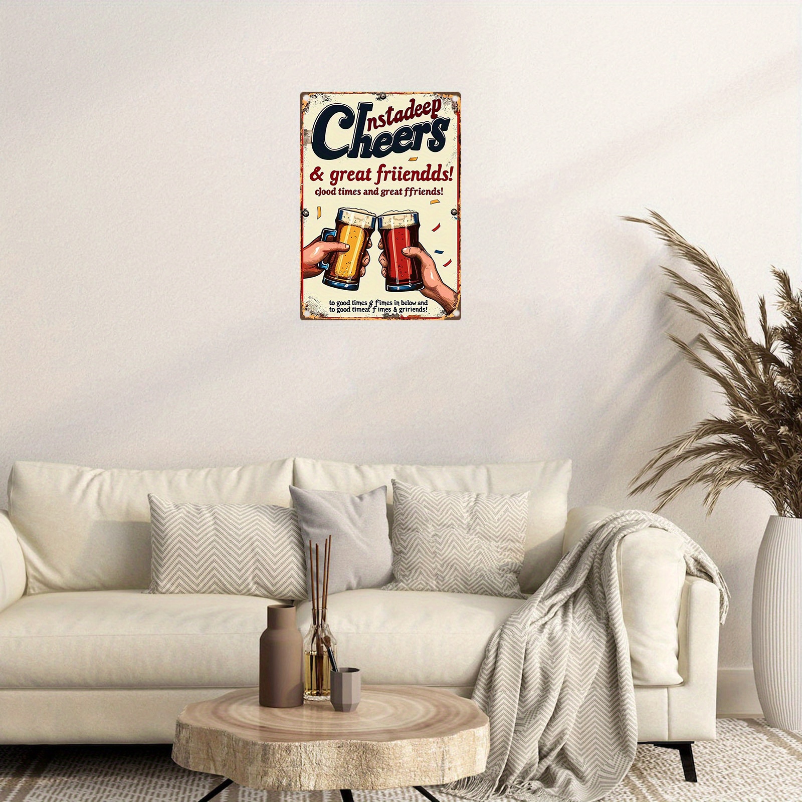 Vintage Iron Tin Sign: ' Cheers & Great Friends!' - Perfect For Home ...