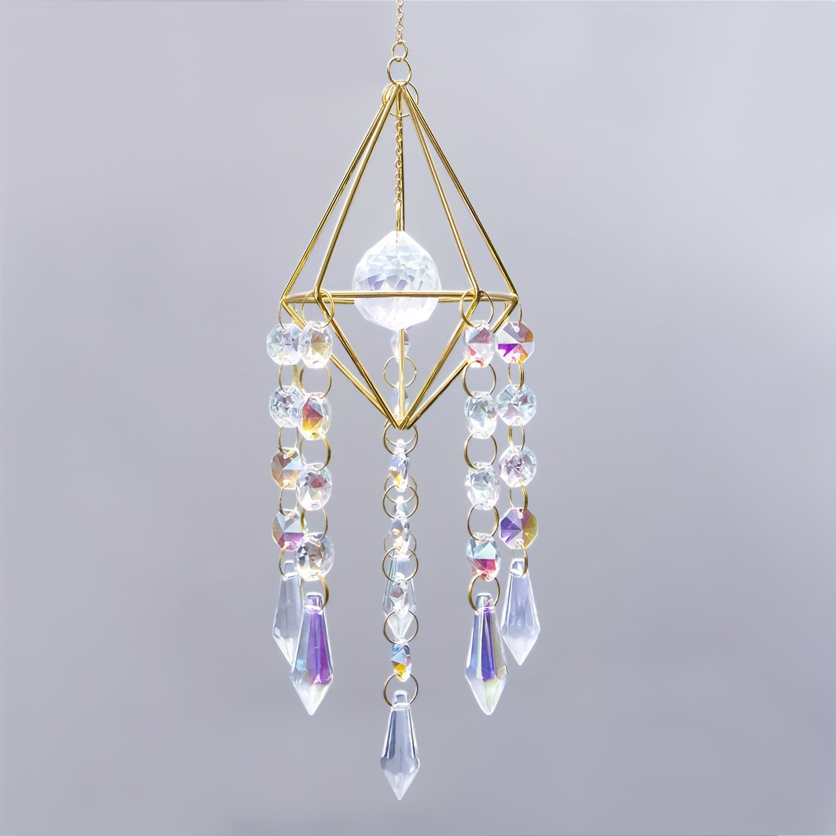 Crystal Wind Chime Gold Frame Perfect Wedding - Temu