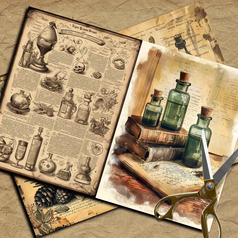 Retro Plants Laboratory Scrapbook Paper Set Non sticky - Temu Canada