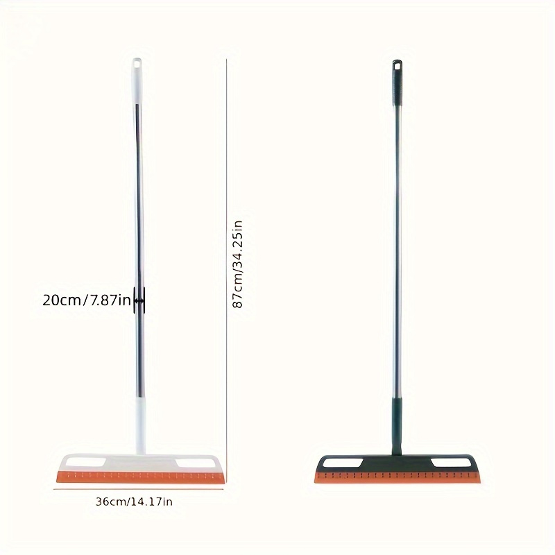 2-piece Magic Broom Set - Dual-purpose Silicone Squeegee & Floor ...