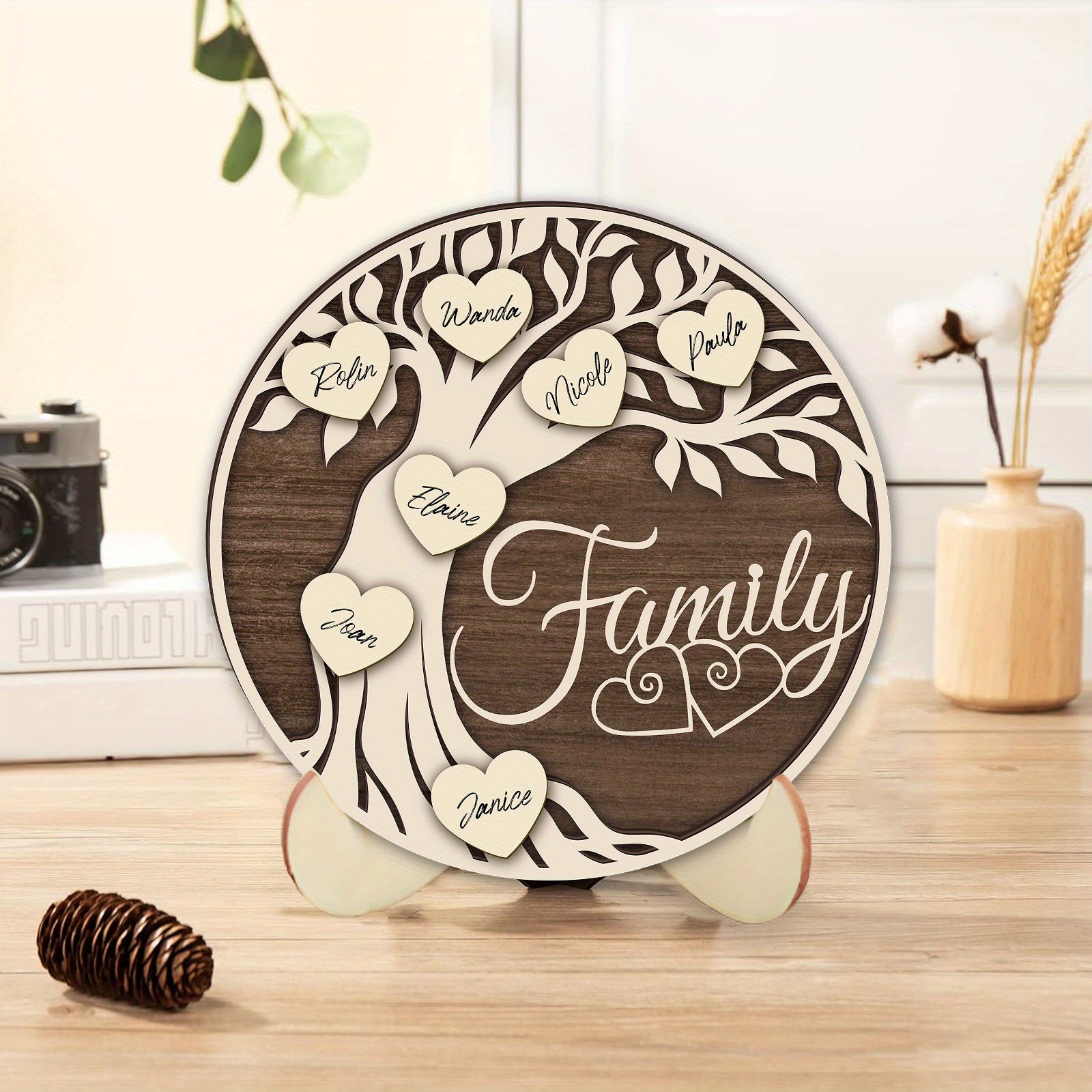 Ukras za porodično stablo u 3D obliku sa personalizovanim - Temu