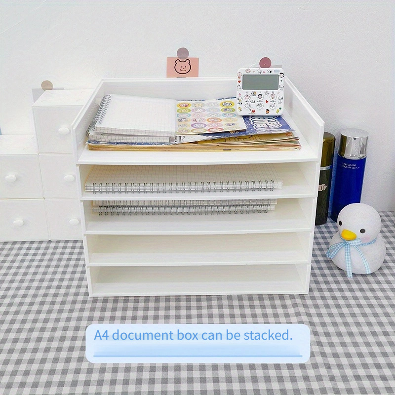 Multi tier Desk Organizer A4 Paper Storage File - Temu