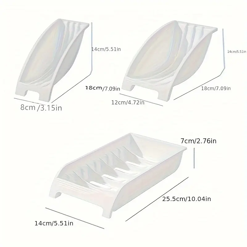 3개 팩 일본 스타일 플라스틱 접시 건조대 그릇 접시 젓가락을 위한 주방 수납 정리함 공간 절약형 수직 조리 Temu