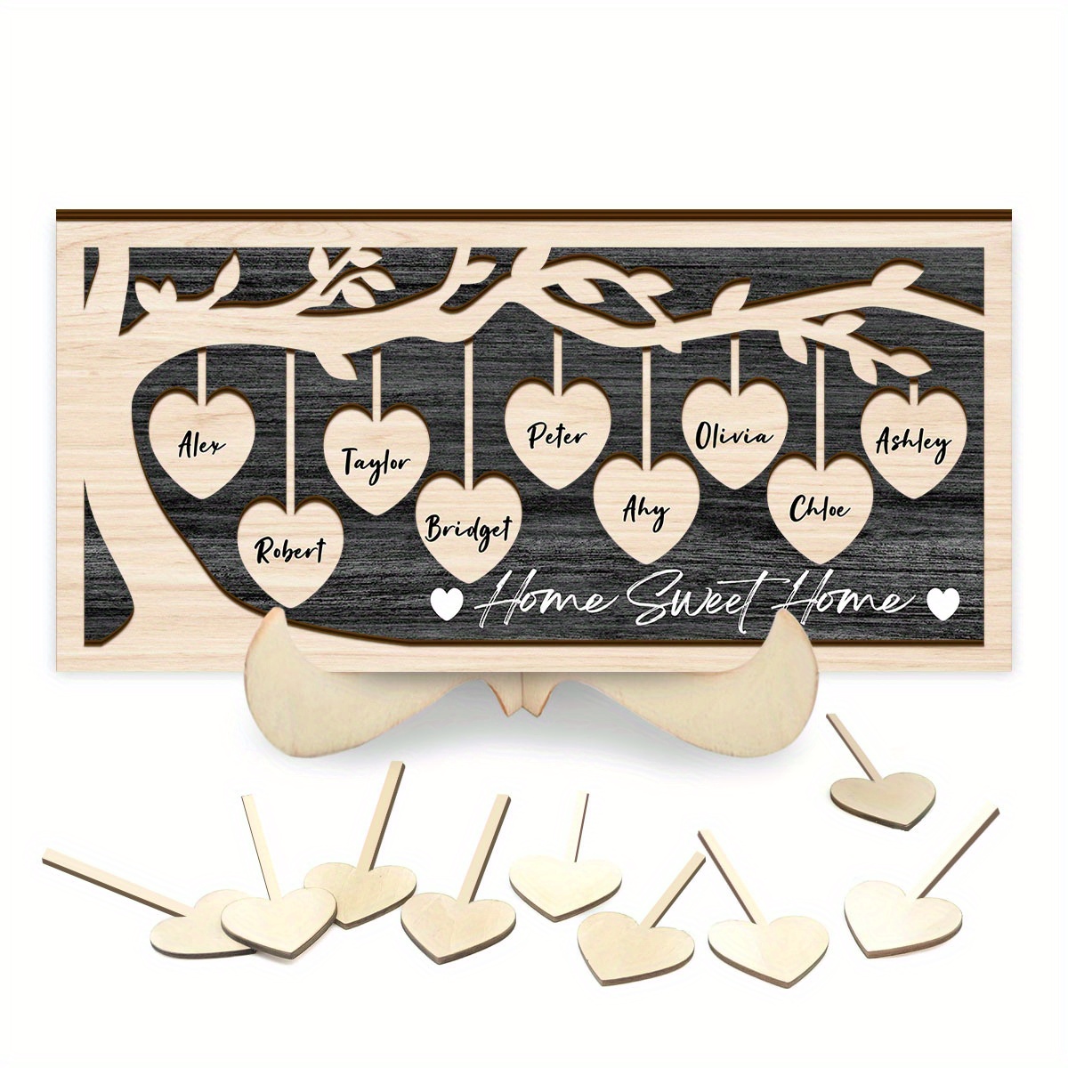 Holiday Gift 3d Family Tree Ornaments Rectangular Family - Temu