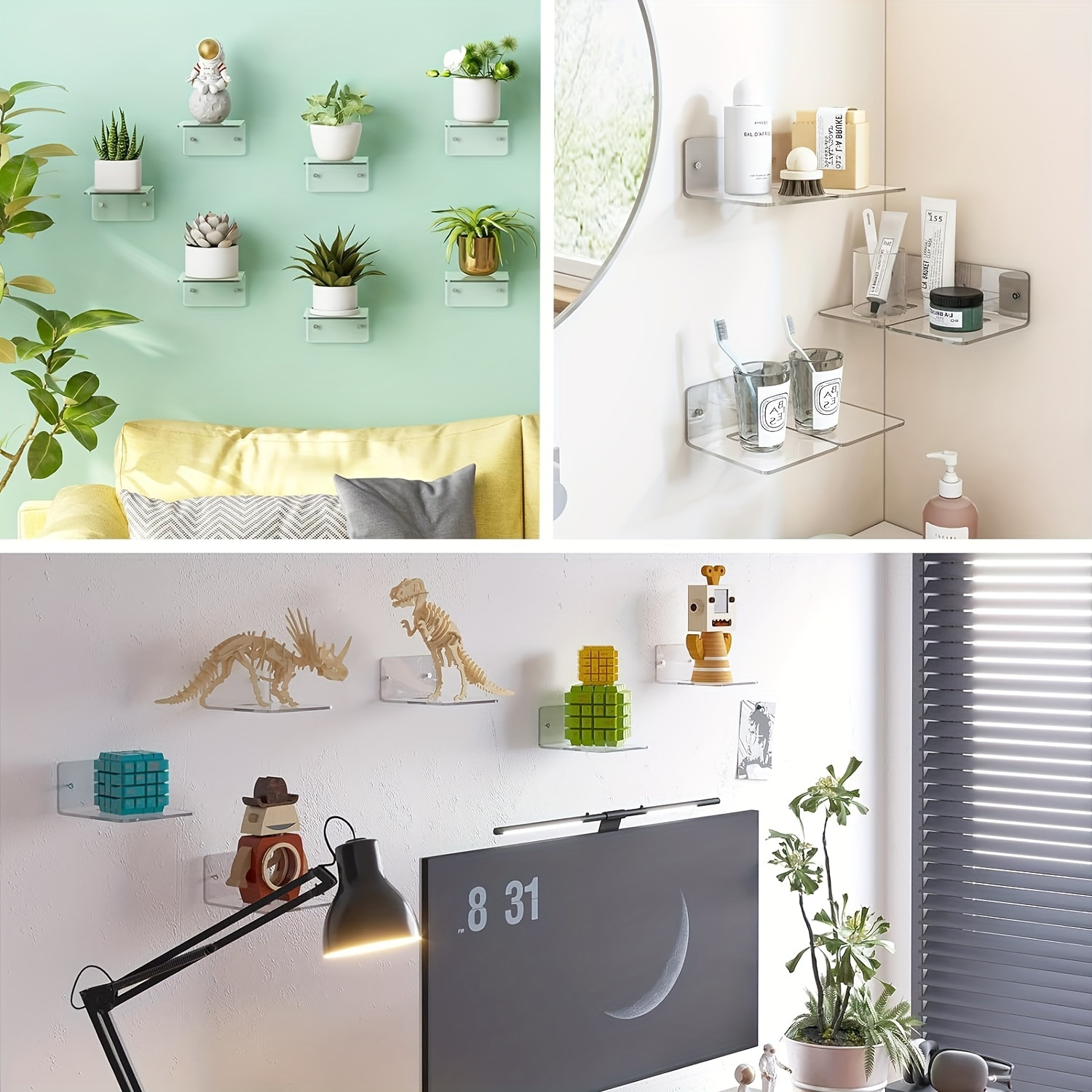 Clear Acrylic Wall Mounted Shelves: Perfect Home - Temu Australia