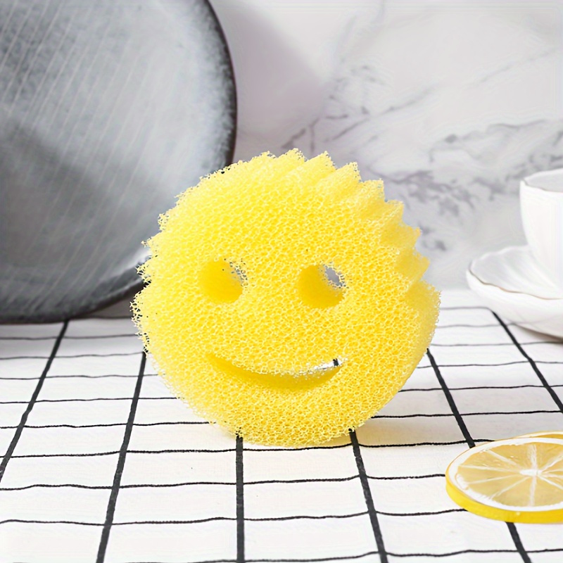 Smile Face Cleaning Sponges – Non scratch Plastic Scouring - Temu Canada
