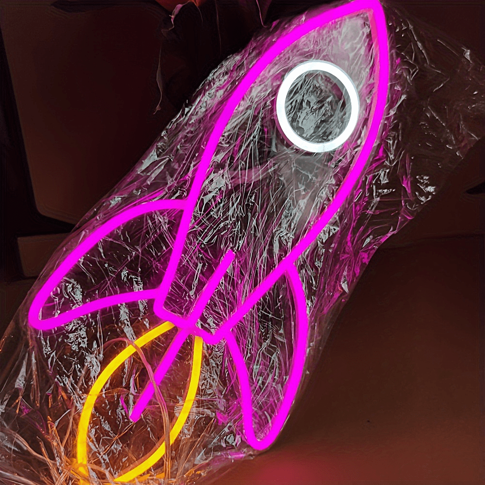 Usb powered Rocket Neon Light Adjustable Brightness Pink - Temu Australia