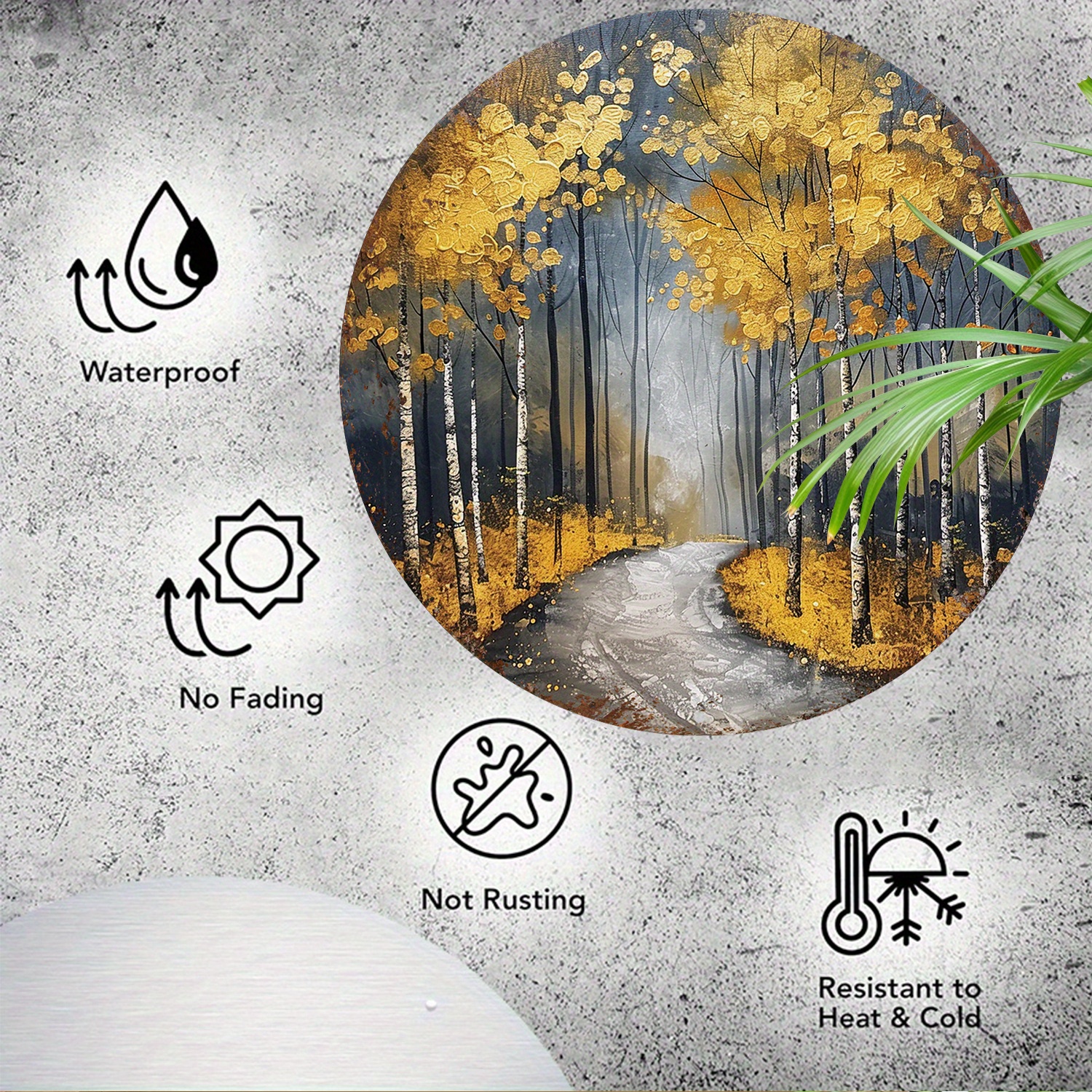 Chic Tree Design Aluminum Wall Art Waterproof Sun resistant - Temu Canada