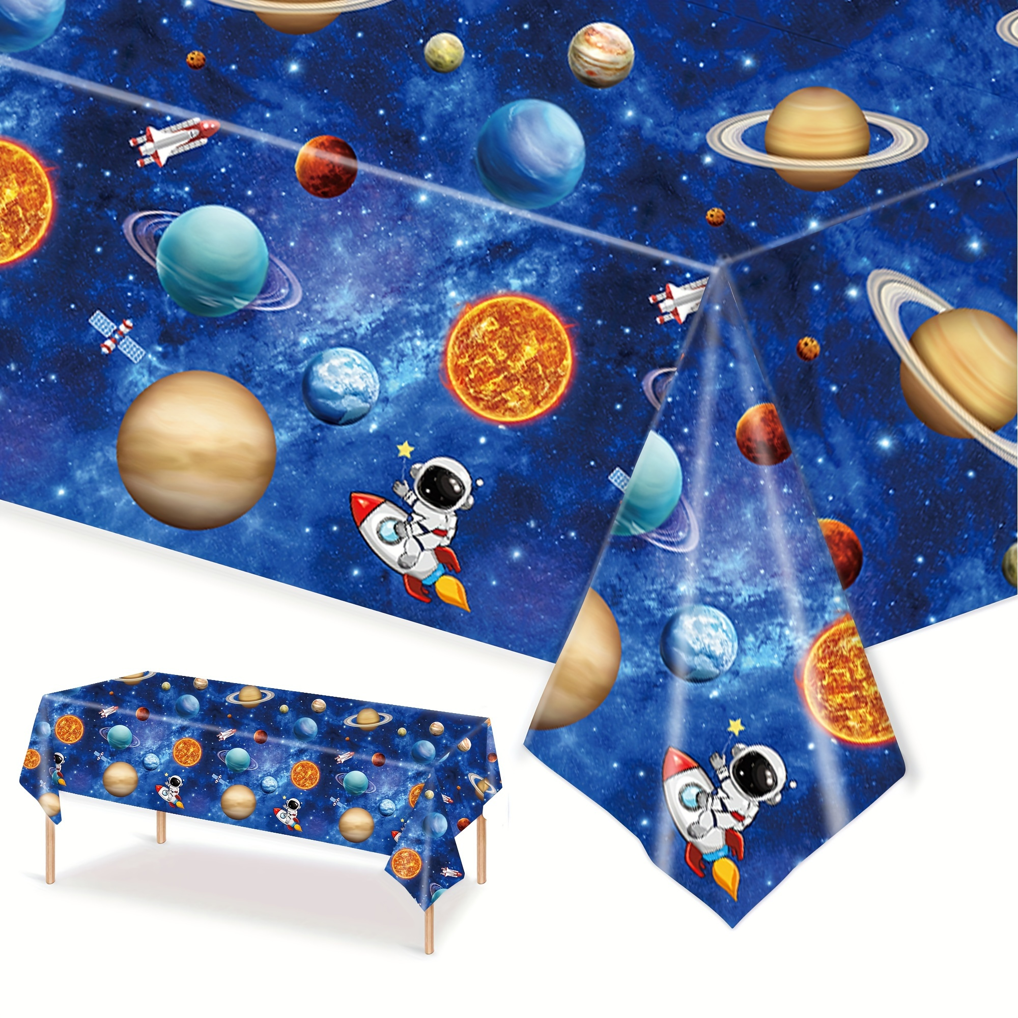 Space Galaxy Party Tablecloth Disposable Plastic Table Cover - Temu ...