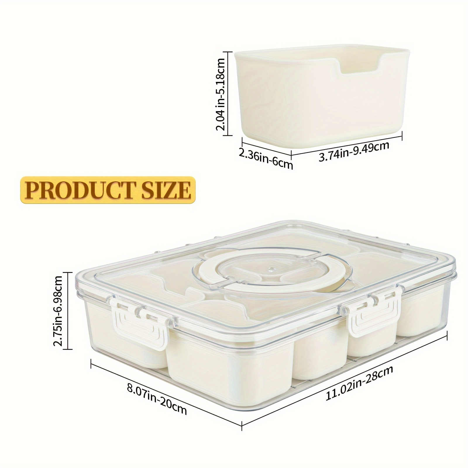 Stackable Plastic Food Storage Box Handles 8 Removable Mini - Temu New ...