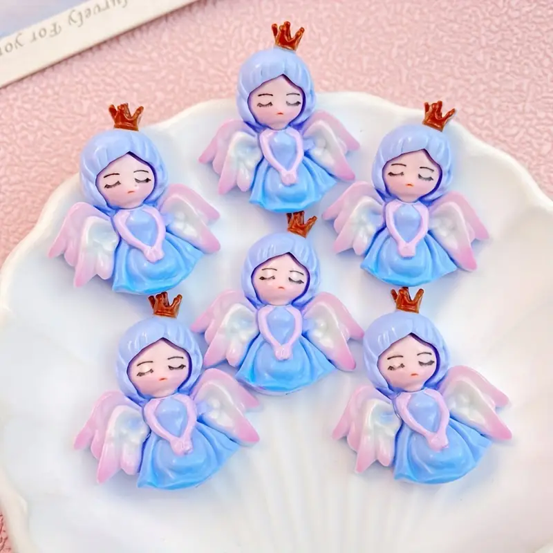 10개 세트의 수지 천사 소녀 수집용 피규린 복잡하게 제작된 조각상으로 집과 사무실 장식에 이상적 책장 탁상 Temu
