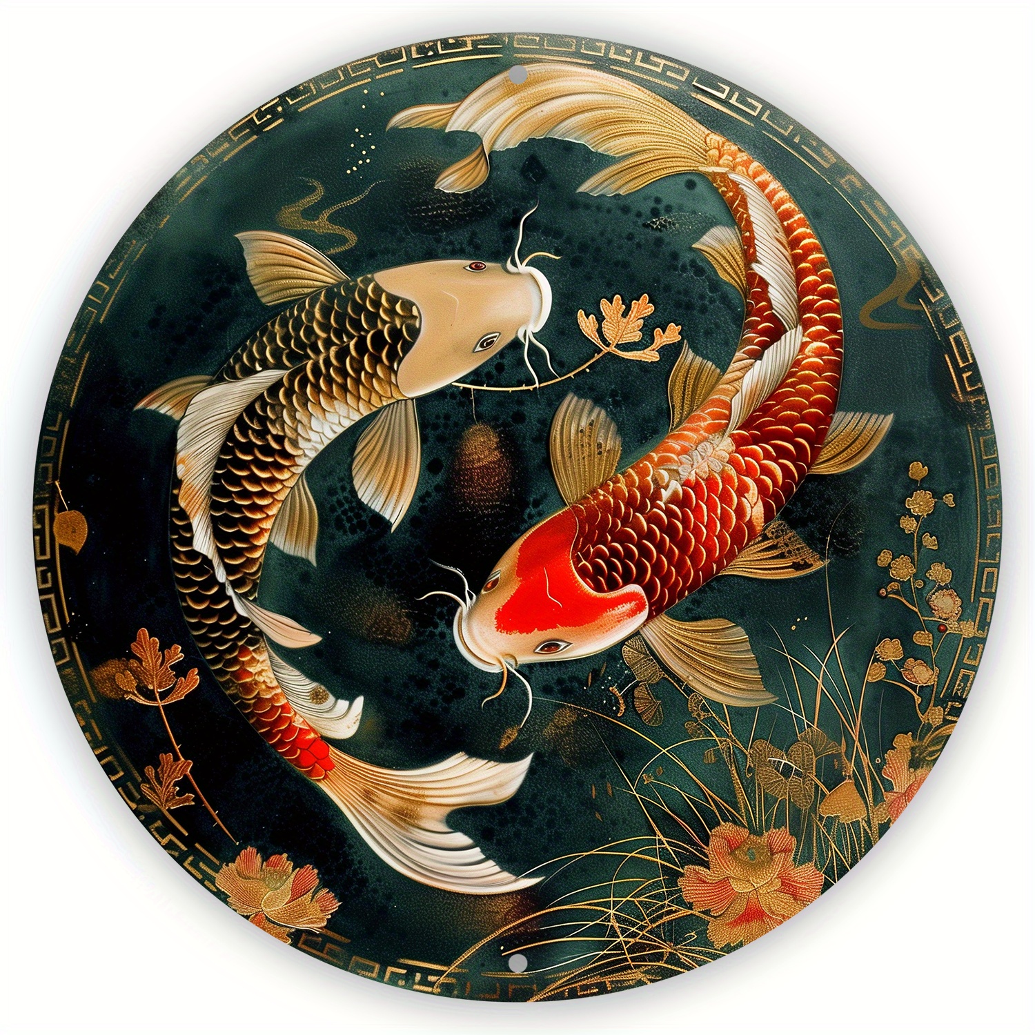 Aluminum Koi Fish Art Decorative Sign Wall Hanging - Temu Australia
