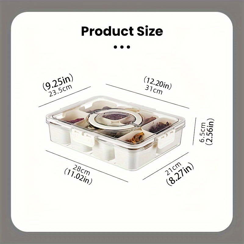 2pcs 8-compartment Kitchen Organizer With Lid - Transparent, Sealed ...