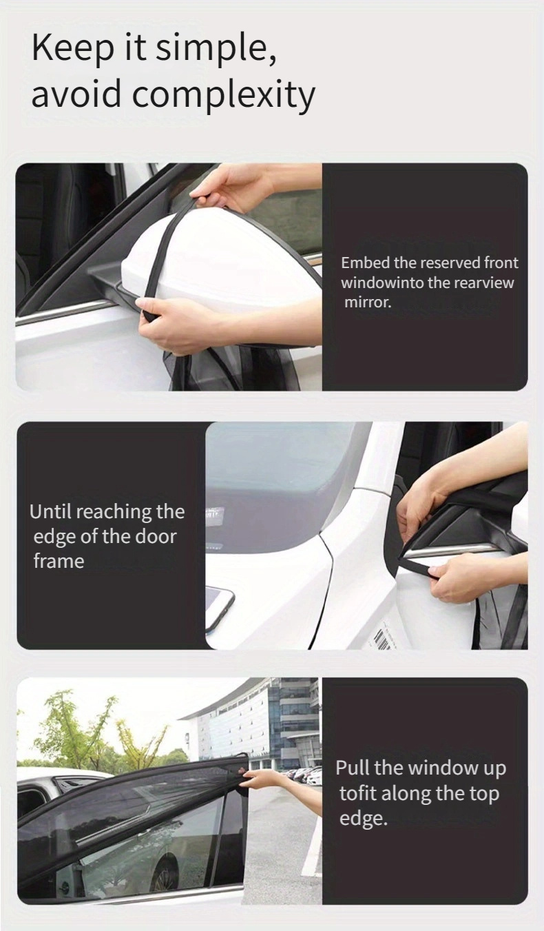 2 Car Window Screens Set Anti mosquito Screens Window Shades - Temu