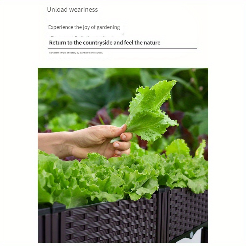 Square Plastic Planter Box Extended Deep Gardening Container For ...