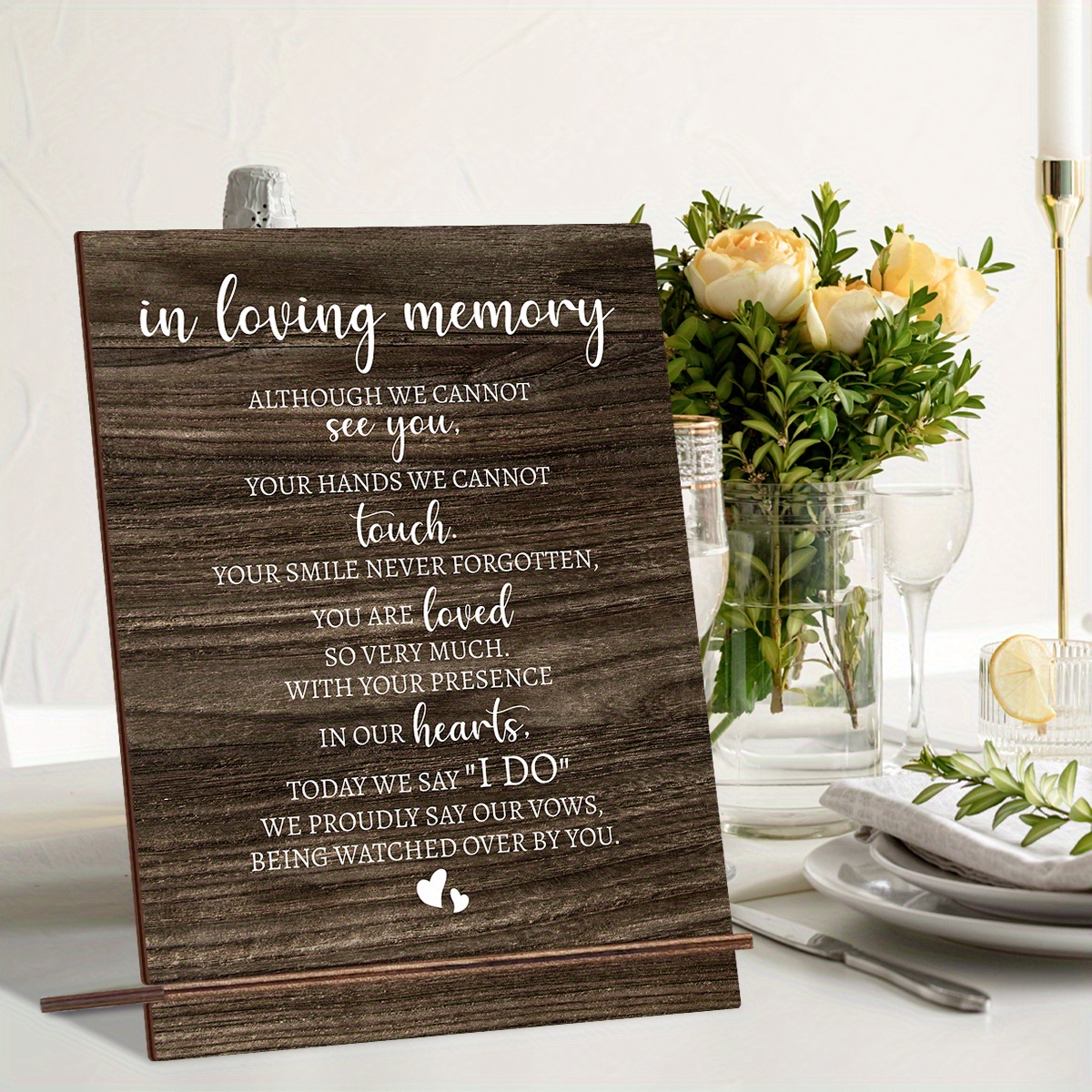 Elegant Wooden Memorial Sign Weddings Sympathy In Loving - Temu Australia