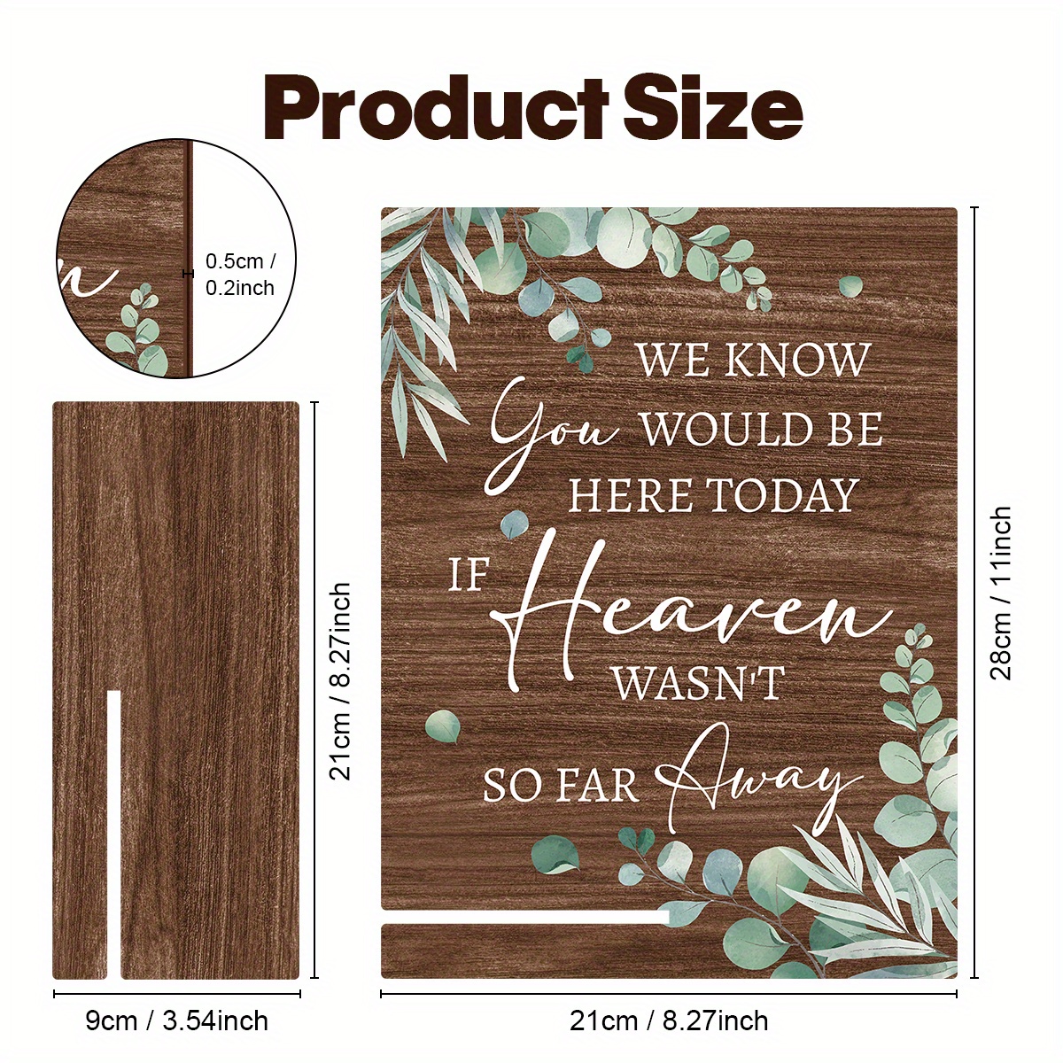 Multipurpose Manufactured Wood Memorial Table Sign With Eucalyptus ...