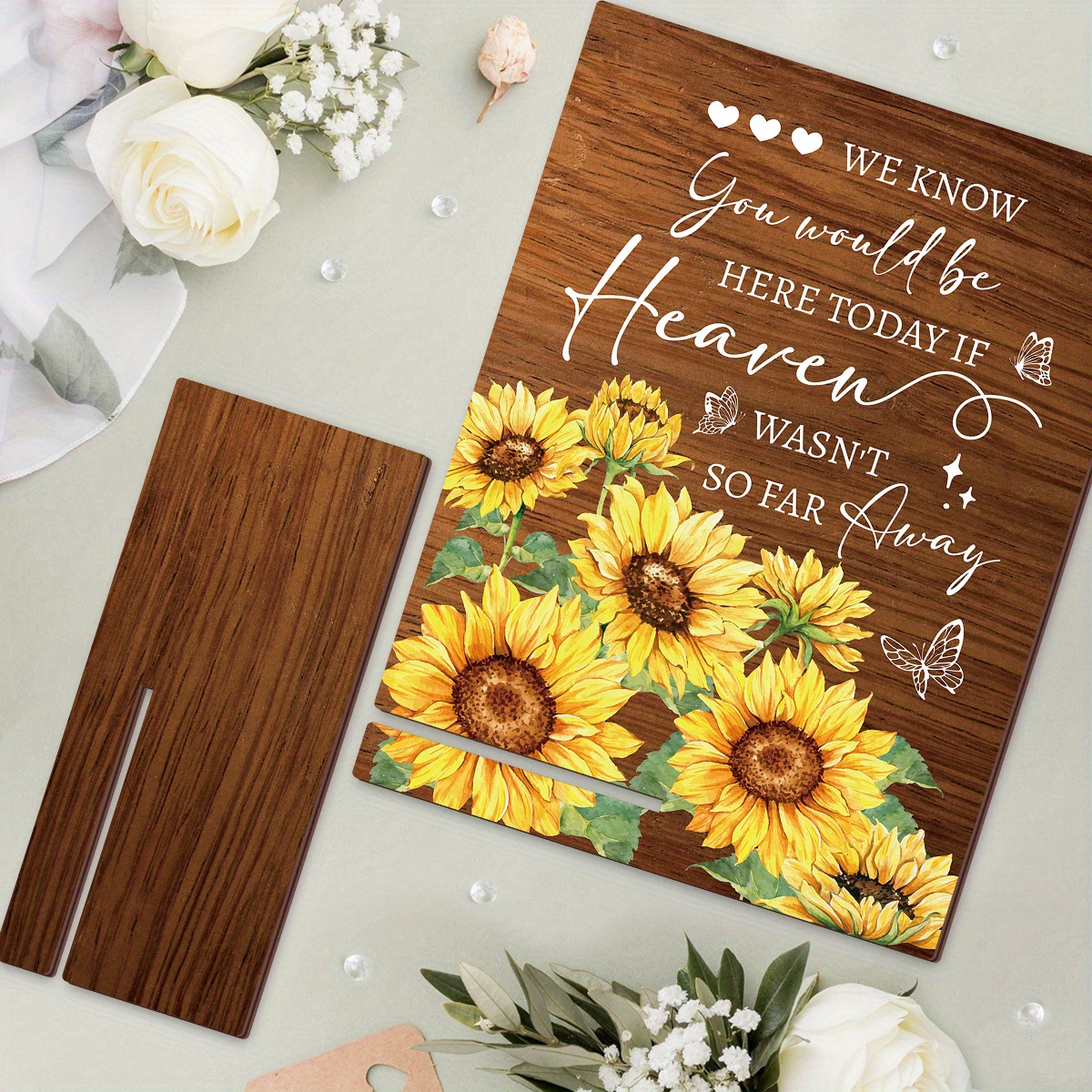 Sunflower Wedding Memorial Plaque Wooden Plaque Decoration - Temu
