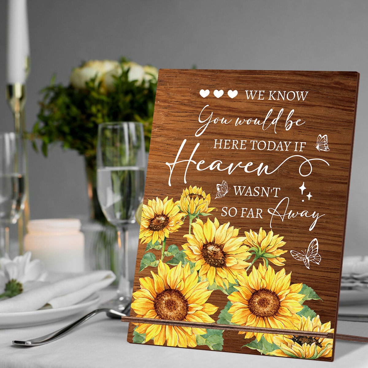 Sunflower Wedding Memorial Plaque Wooden Plaque Decoration - Temu