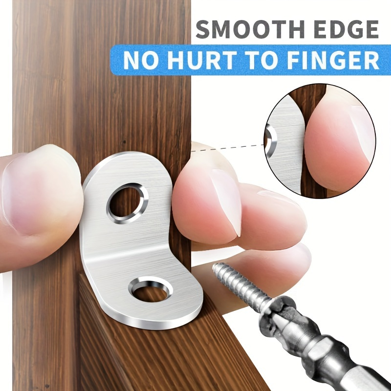 4-piece Stainless Steel L-shaped Brackets - Durable 90° Corner Braces ...