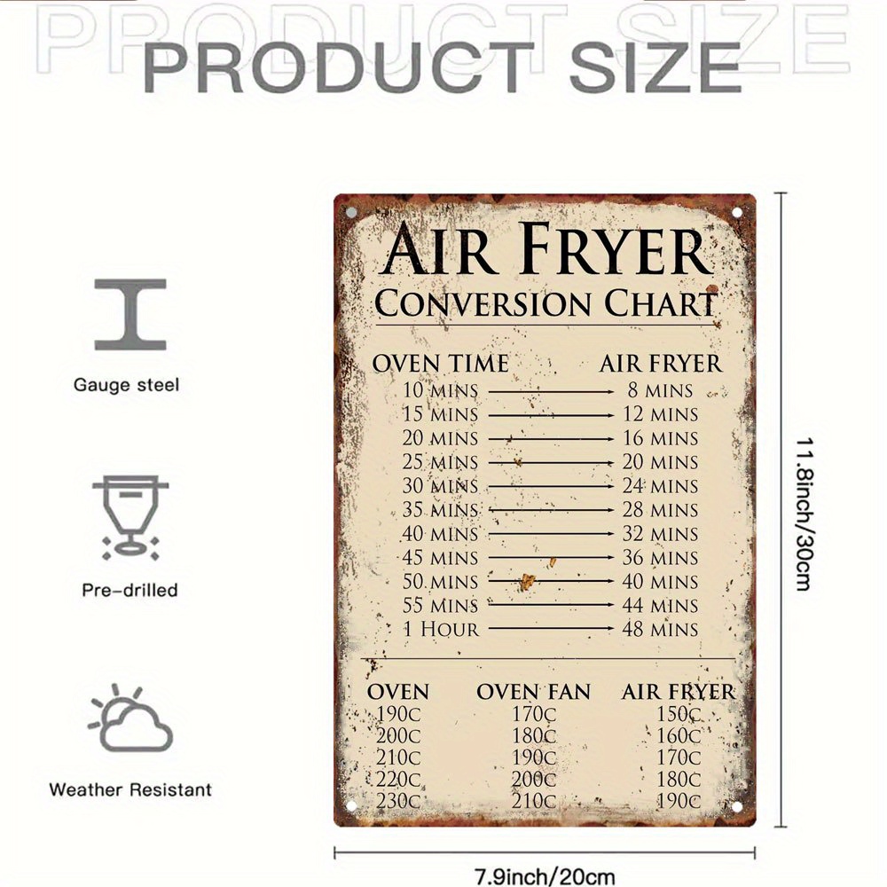 air fryer conversion chart sold on Temu United States