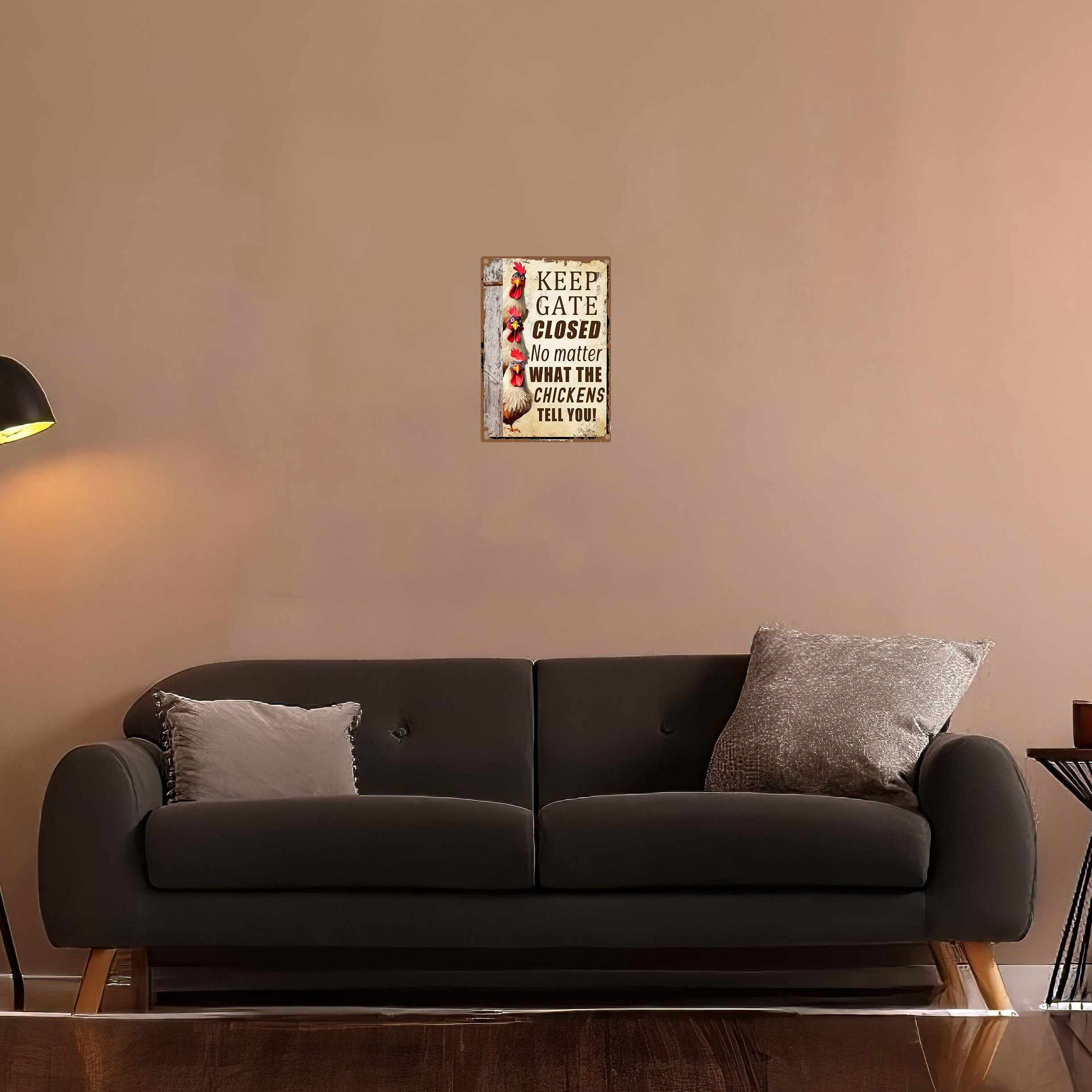 rustic farmhouse metal tin sign "keep gate closed" humorous - Temu