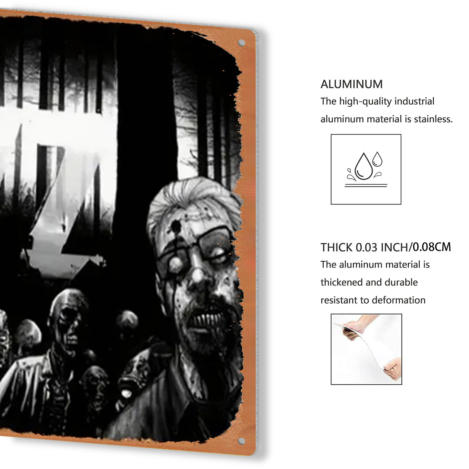 ศิลปะผนังอลูมิเนียมวินเทจ "Zombie " - Temu Thailand