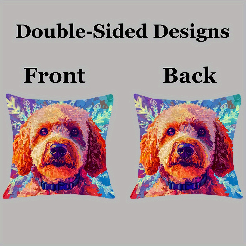 ปลอกหมอนพลัชสองด้านลายศิลปะสุนัข Cockapoo ขนาด 18x18 นิ้ว - Temu Thailand