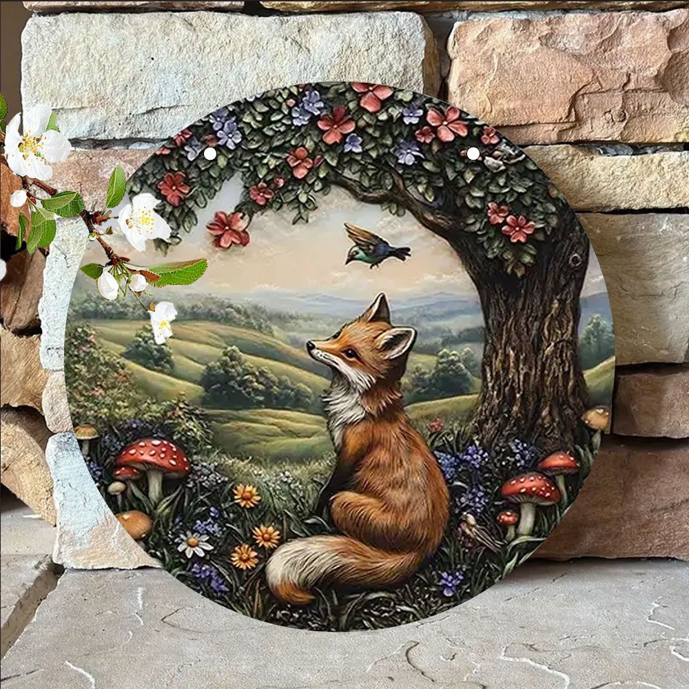 Vintage Wooden Hanging Sign Fox Wooden Hanging Plaque Front - Temu
