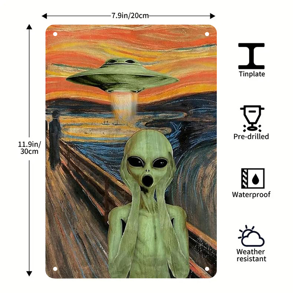 Ufo Screaming Poster Print Vintage Van - Temu