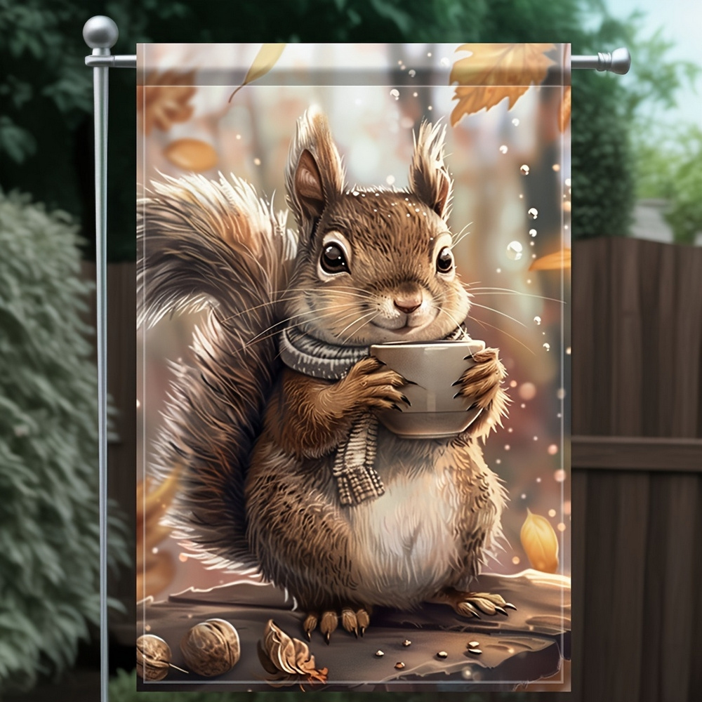 ธงสวนสองด้าน Squirrel ต้อนรับกลับ ตกแต่งสวน - Temu Thailand