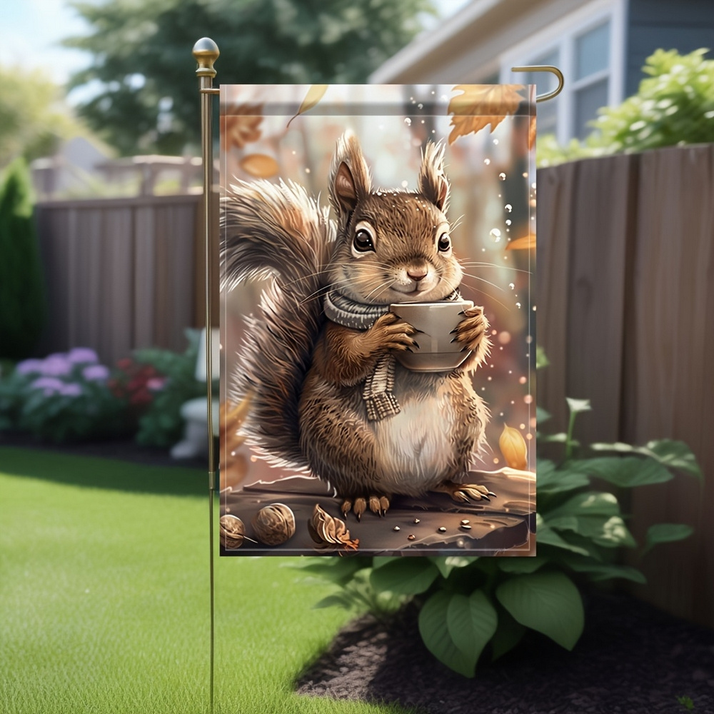 ธงสวนสองด้าน Squirrel ต้อนรับกลับ ตกแต่งสวน - Temu Thailand