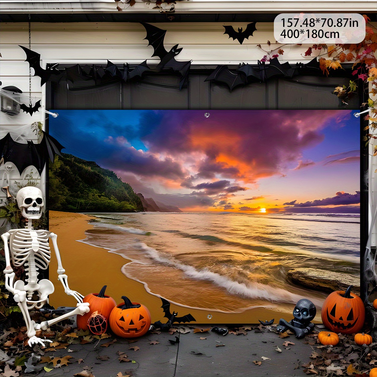 Sunset Art Garage Door Banner Large Colorful - Temu
